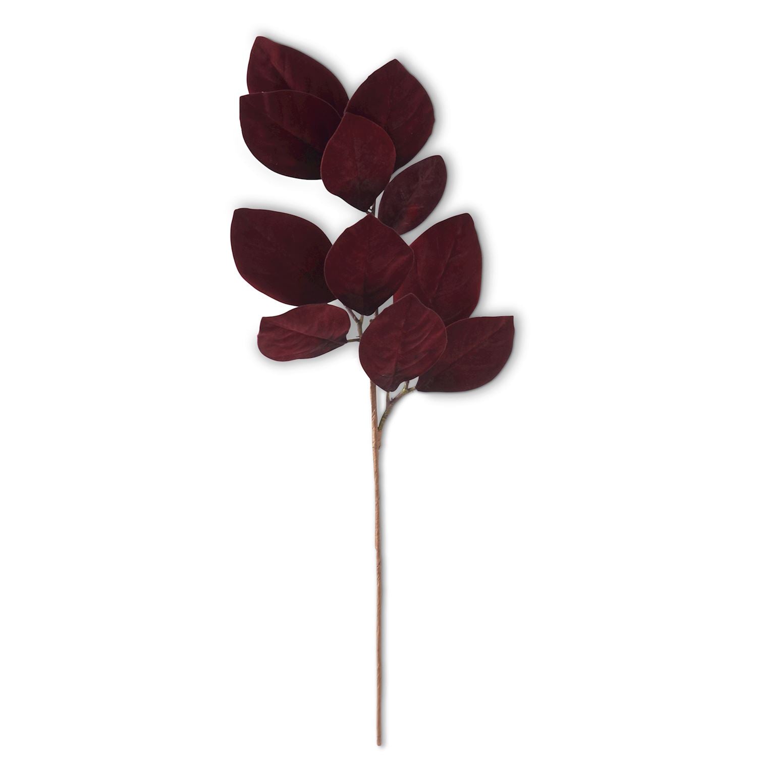 33in Burgundy Velvet Magnolia Leaf Spray – Misto Lino